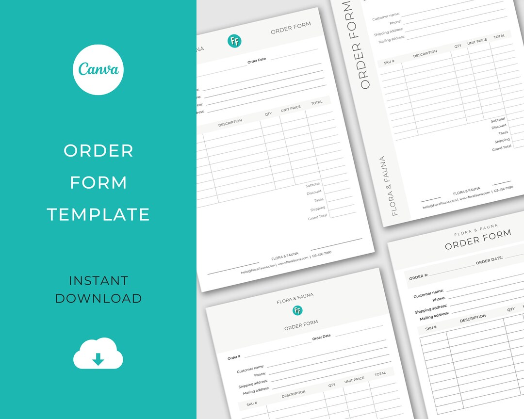 Wholesale Order Form | INSTANT DOWNLOAD | Wholesale Order Sheet | Canva ...