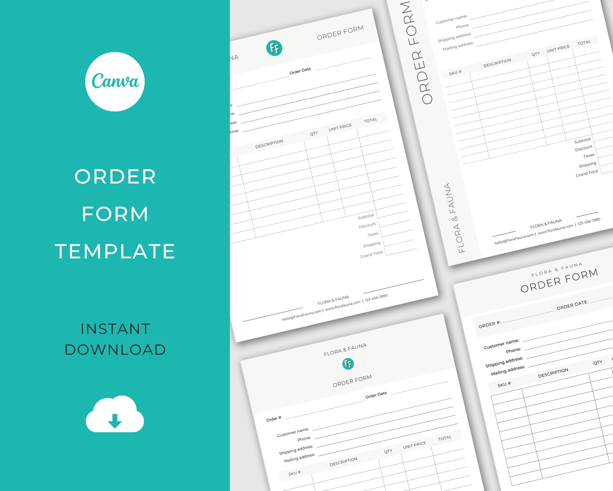 Wholesale Order Form | INSTANT DOWNLOAD | Wholesale Order Sheet | Canva ...