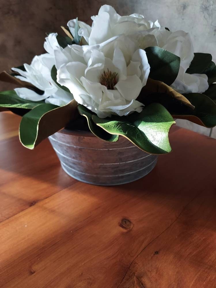 Magnolia Centerpiece, Magnolia Floral Arrangement, Magnolia Farmhouse ...