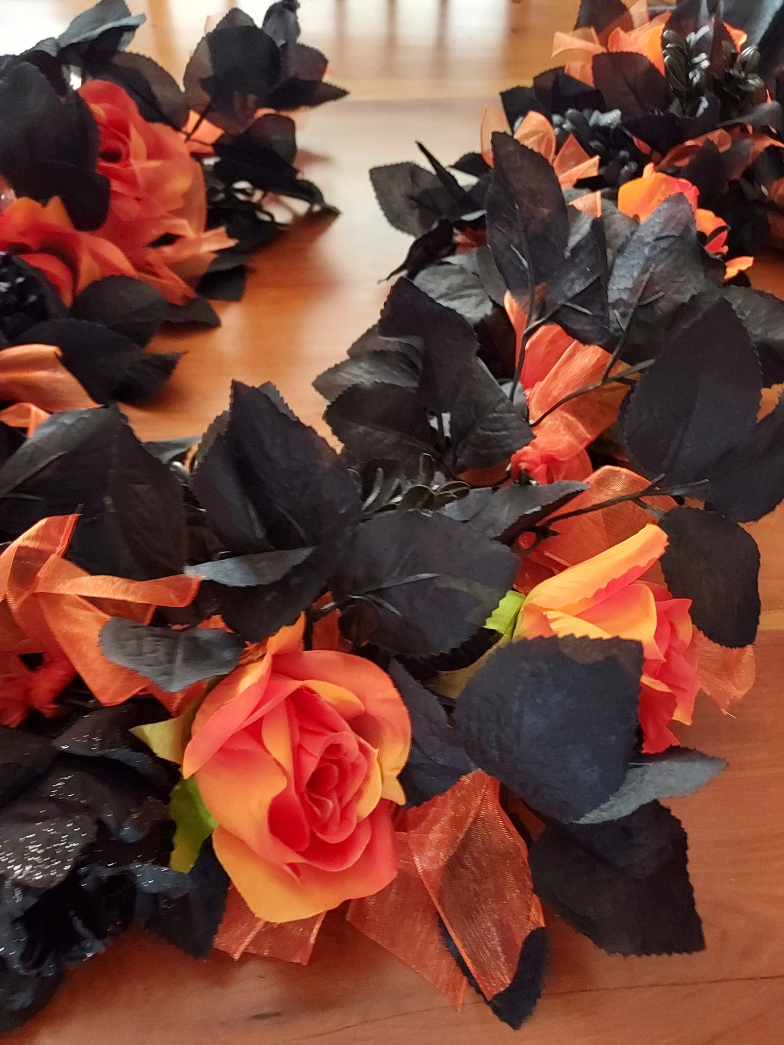 Lighted Halloween Garland, Black Garland, Luxe Halloween Decor ...