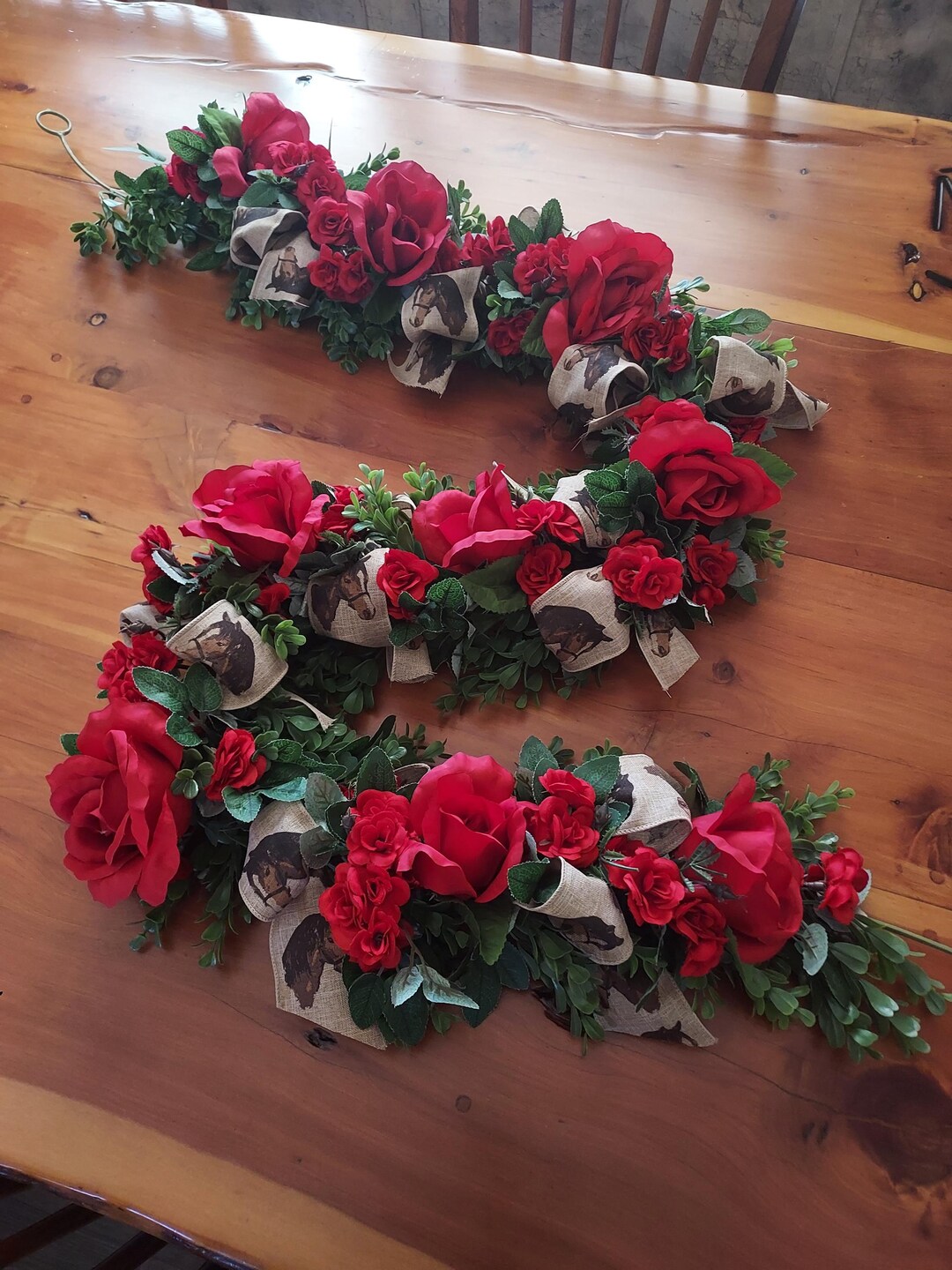 Kentucky Derby Decor, Derby Party Decor, Luxe Red Rose Garland, Derby ...