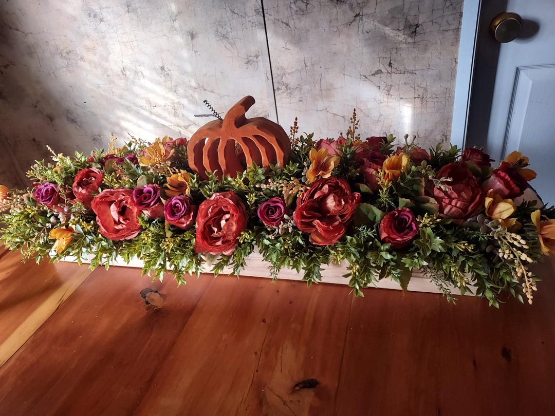 Extra Large Fall Centerpiece: Thanksgiving Table Decor With Velvet ...