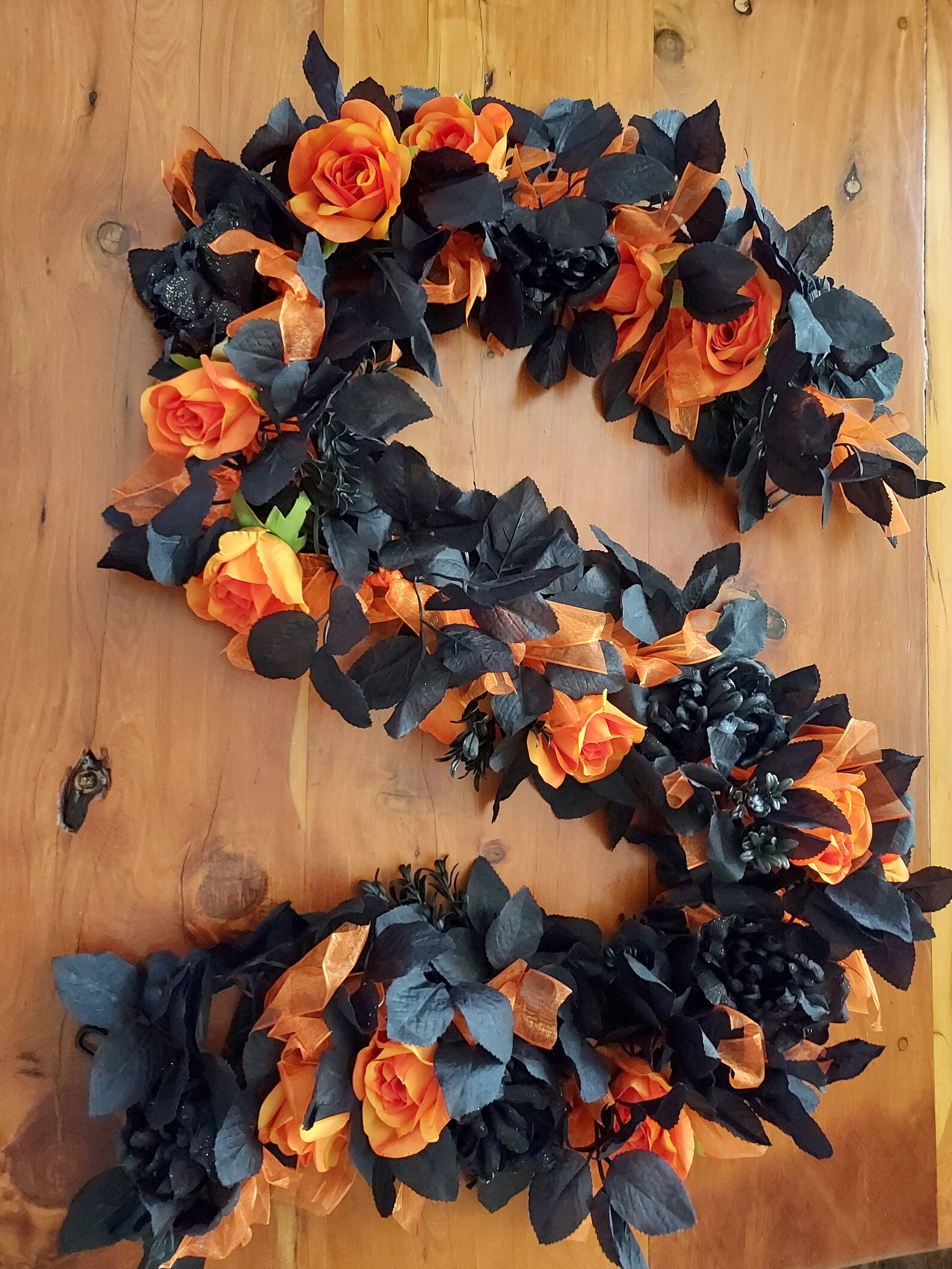 Lighted Halloween Garland, Black Garland, Luxe Halloween Decor ...