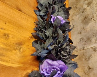 Lighted Halloween Garland, Black Garland, Luxe Halloween Decor ...