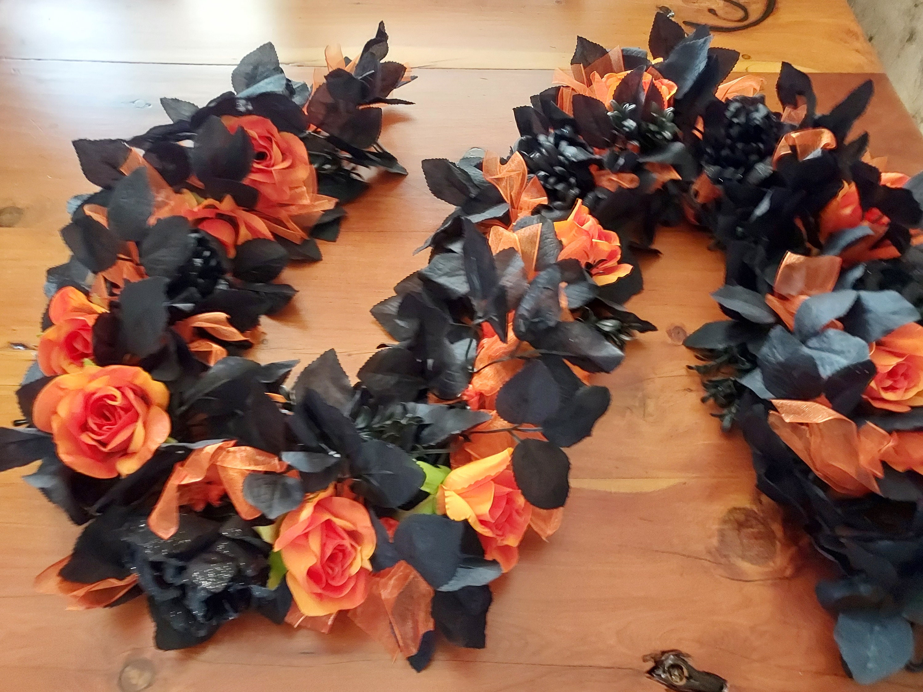 Lighted Halloween Garland, Black Garland, Luxe Halloween Decor ...
