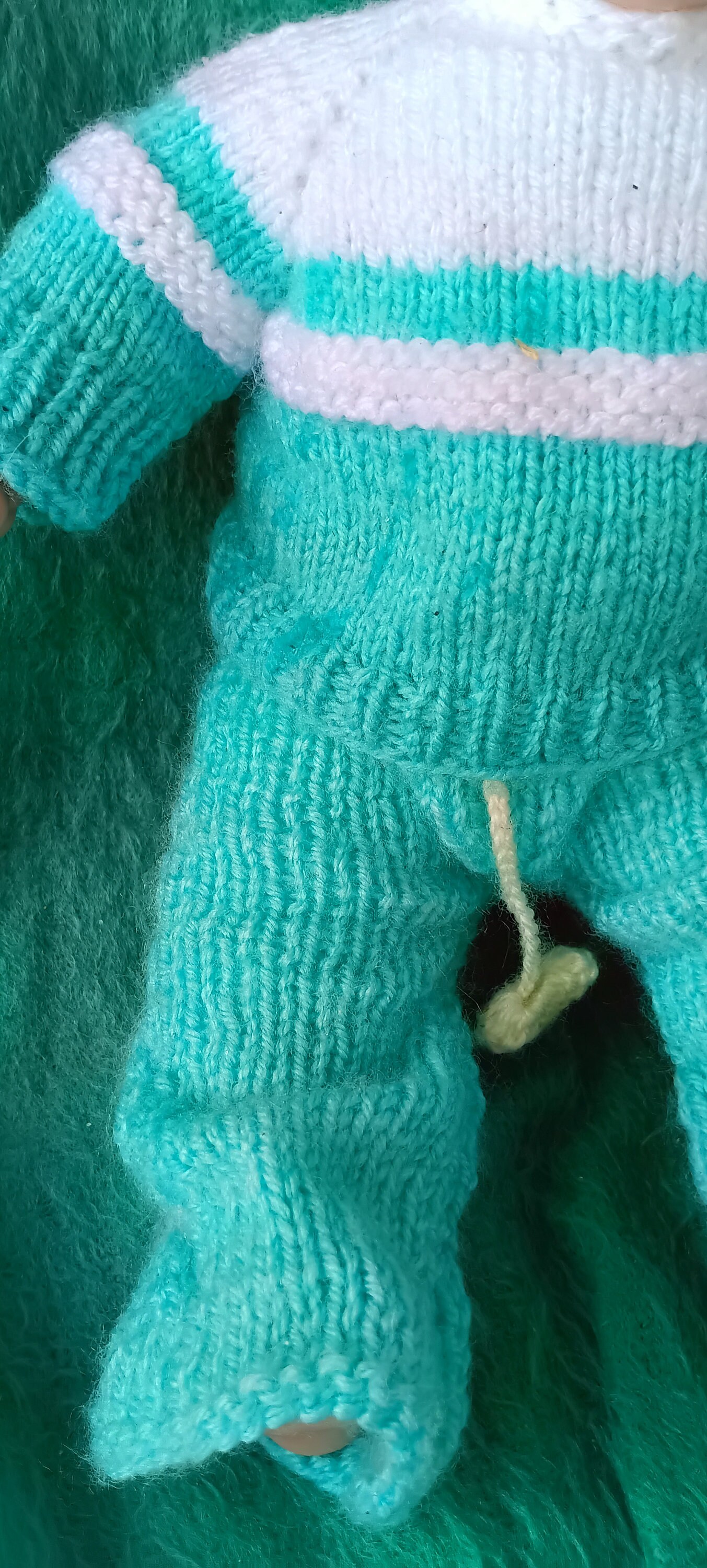 Porcelain Doll Blue Eyes ,wool Handmade Dress 35 Cm Tall - Etsy