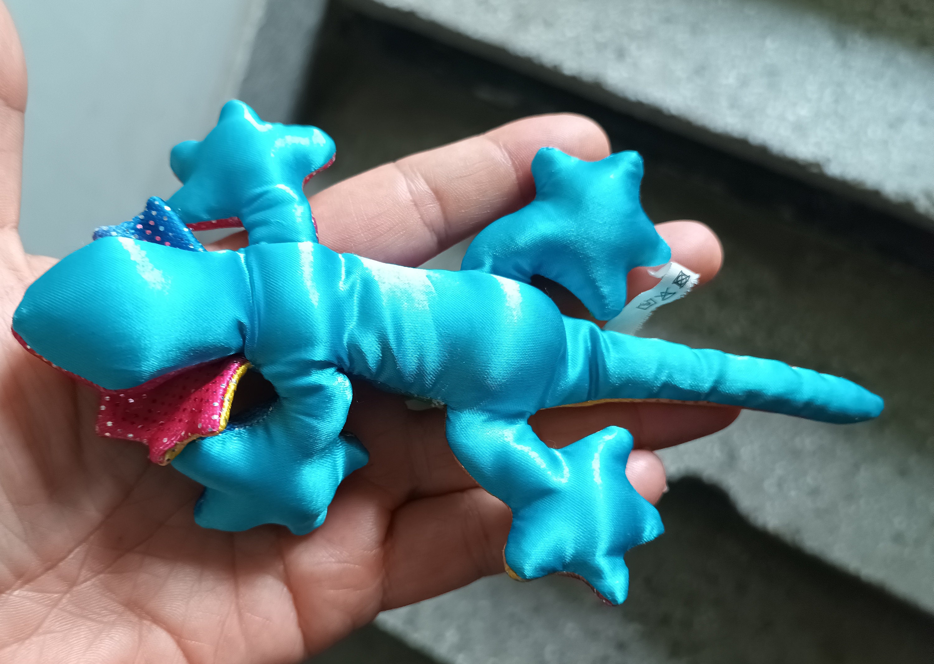 Sand Filled Shinny Rainbow Color Glitter Plush Gecko Lizard Toy ...