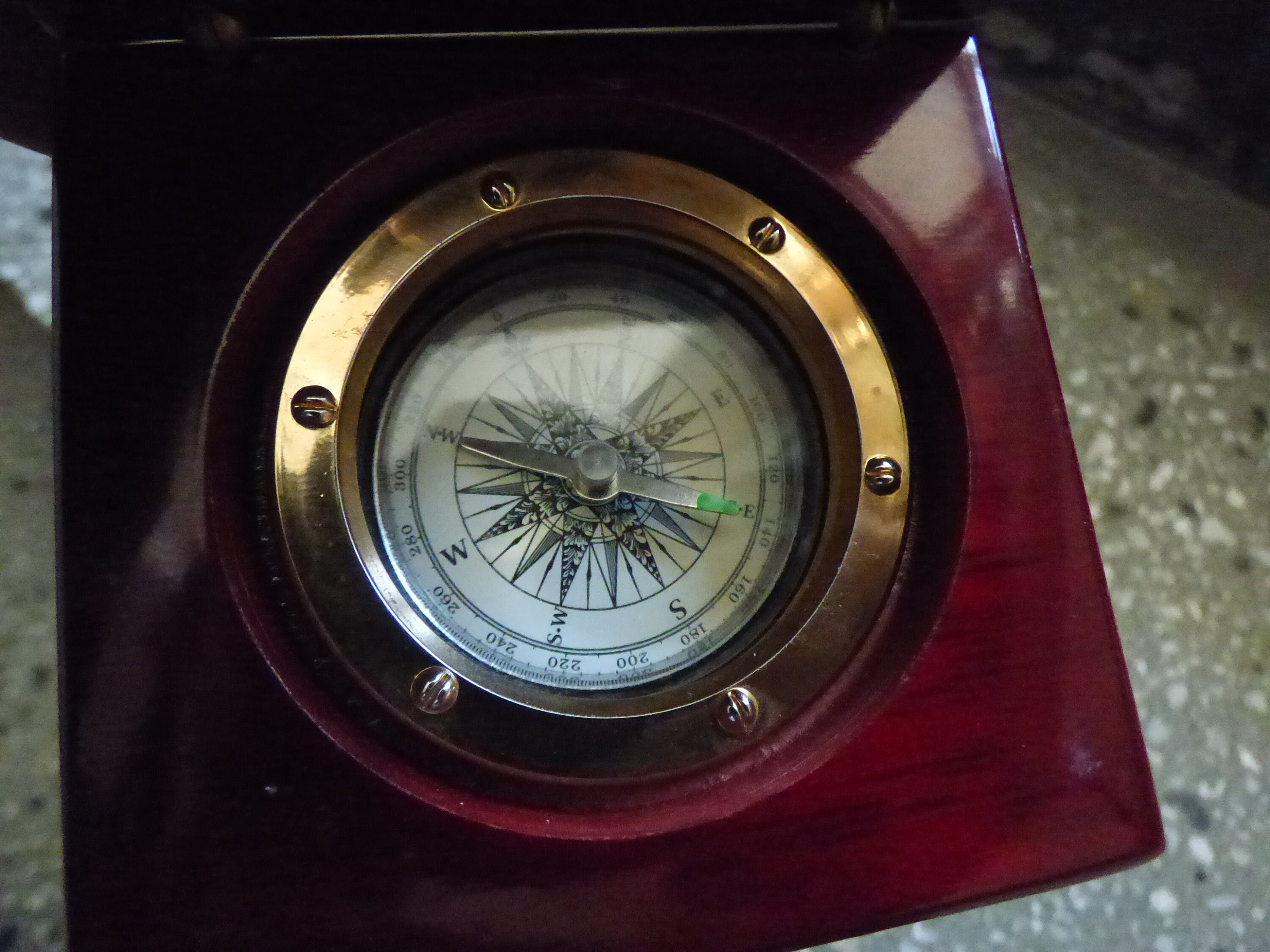 Anniversary Box Wooden Red Box Clock and Compass - Etsy
