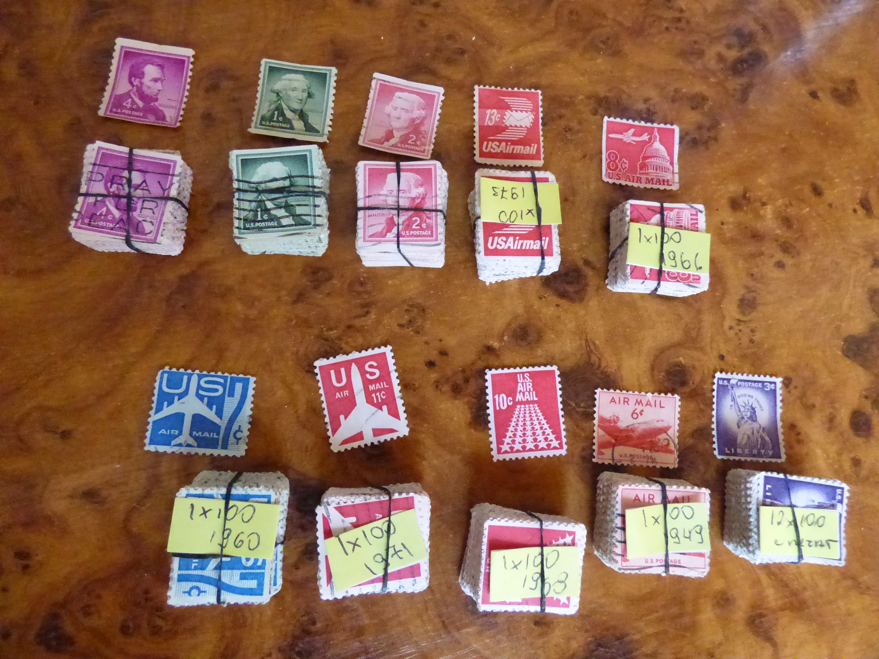 SET SET 10 vintage USA Postmarke Lincoln Washington Jefferson Us ...