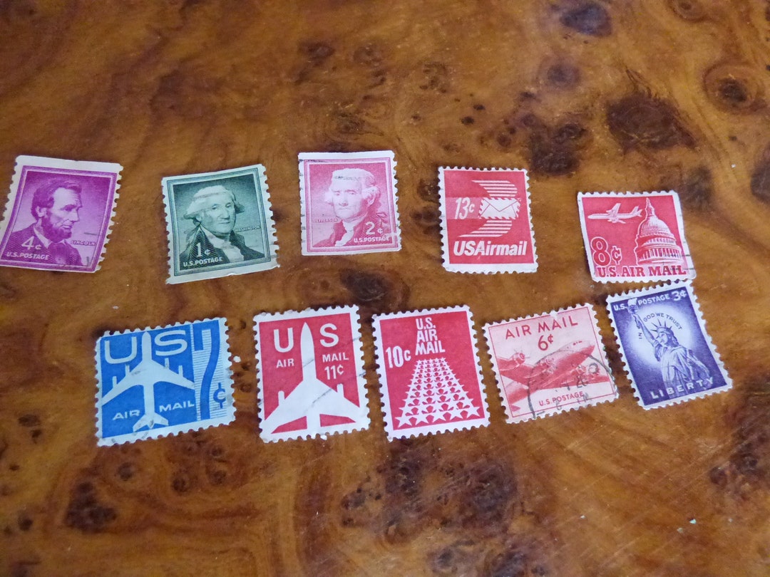 SET SET 10 vintage USA Postmarke Lincoln Washington Jefferson Us ...