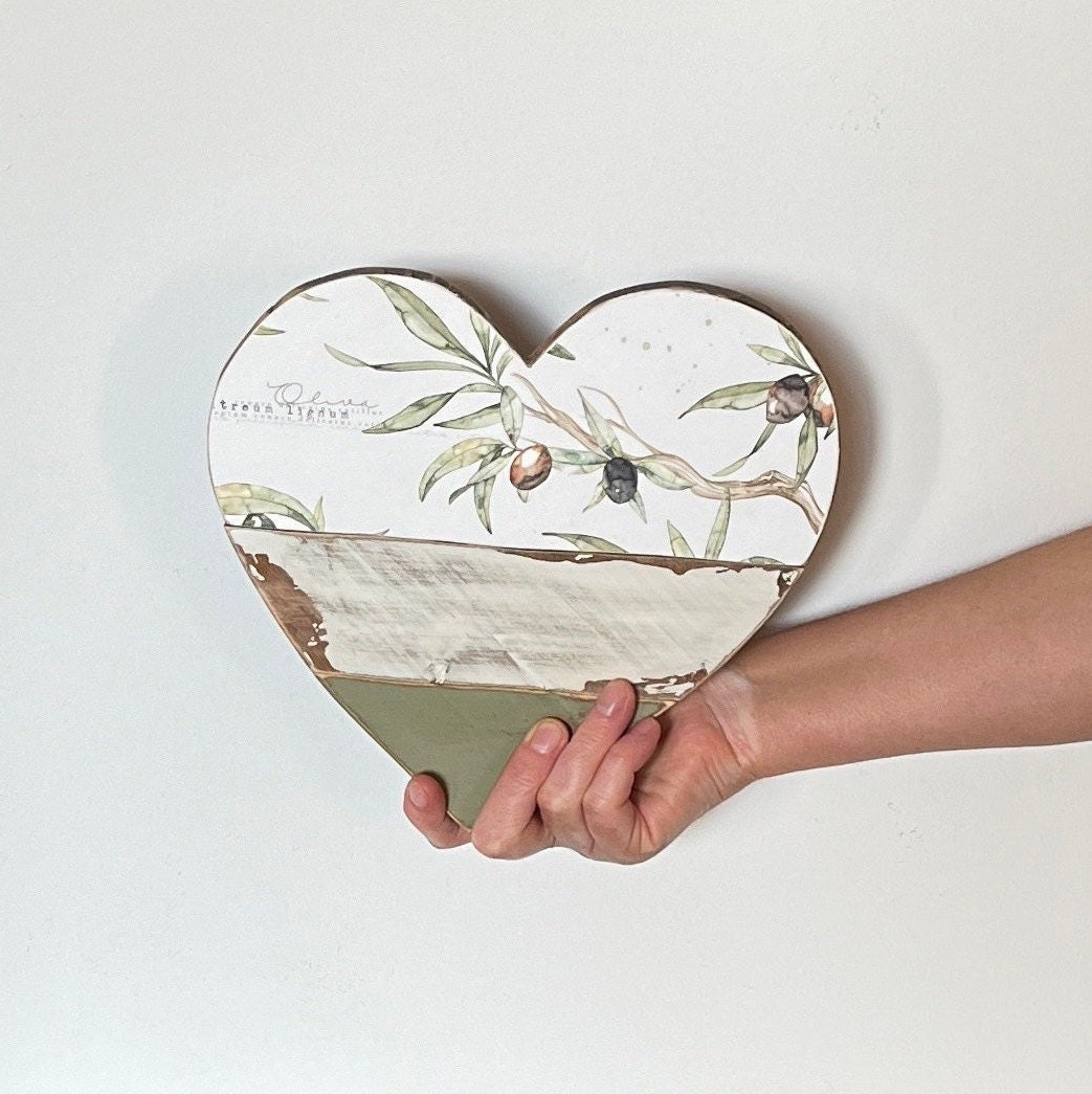 Mediterranean Style Wooden Heart, Rustic Style Heart, Rustic Kitchen ...