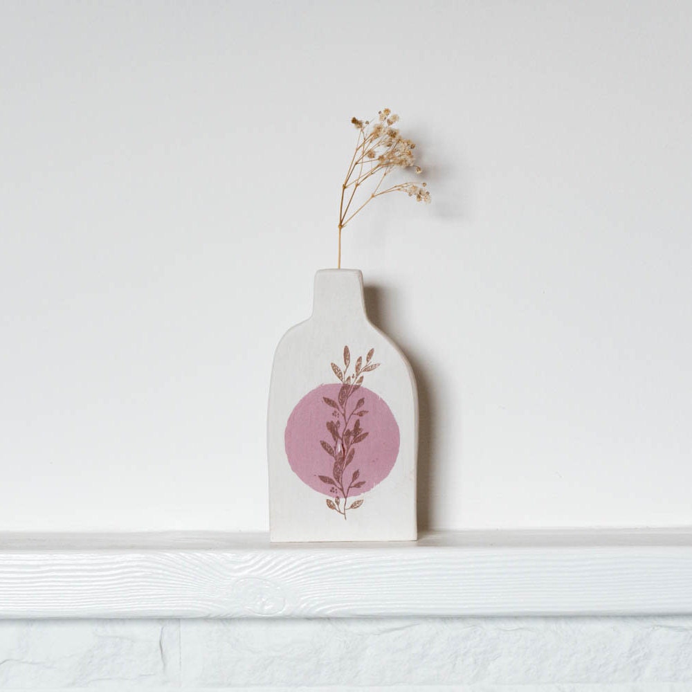 Set of Boho Vases, Boho Wooden Vases, Handcrafted Vases, Desk Decor ...