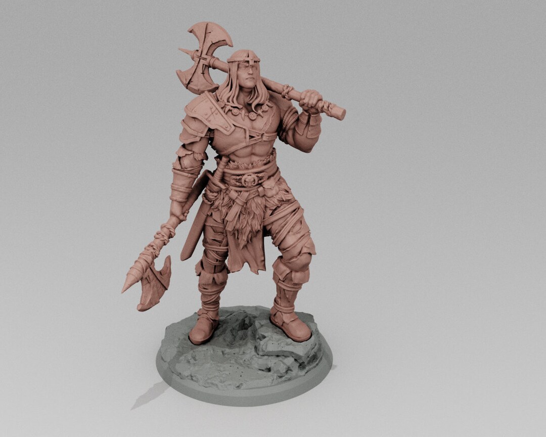 Human Barbarian Flesh of Gods D&D Pathfinder 32mm Character Miniature ...