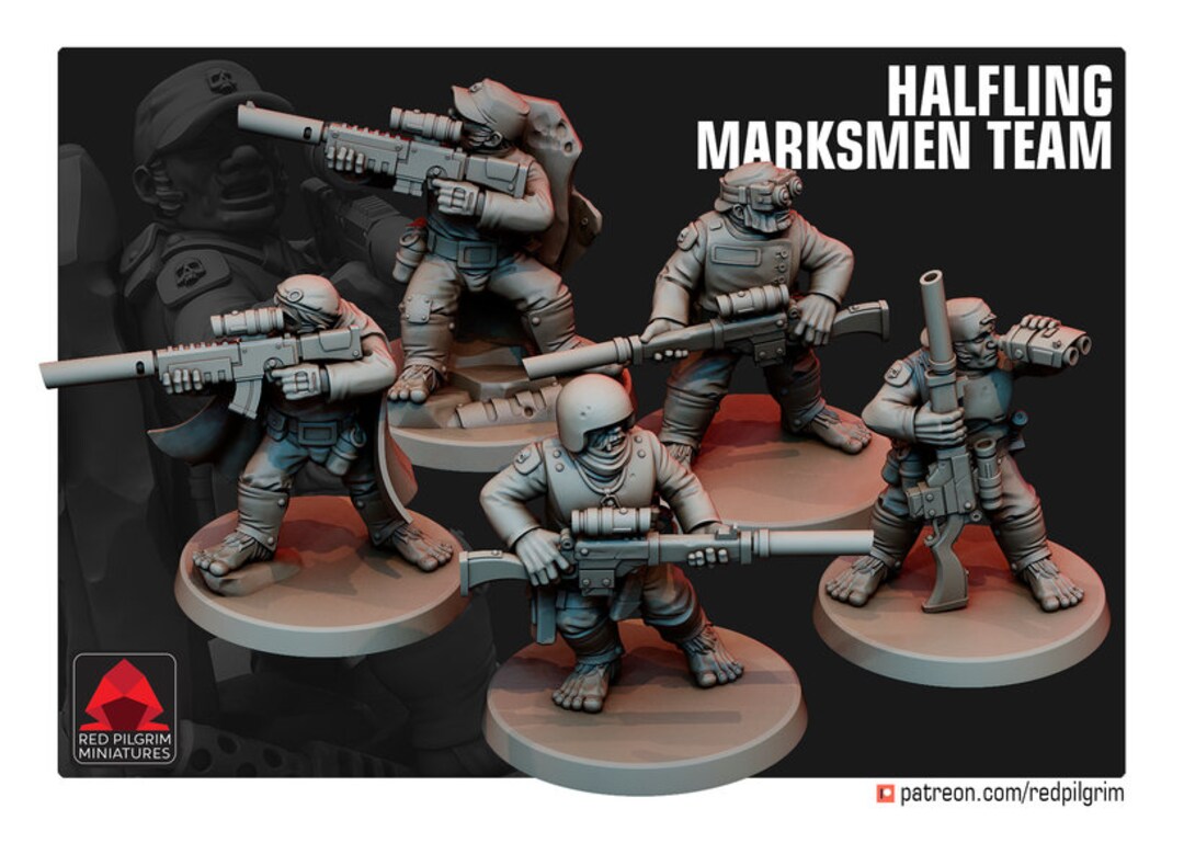 Halfling Desert Hawks Marksmen Sniper Team Red Pilgrim Miniature - Etsy