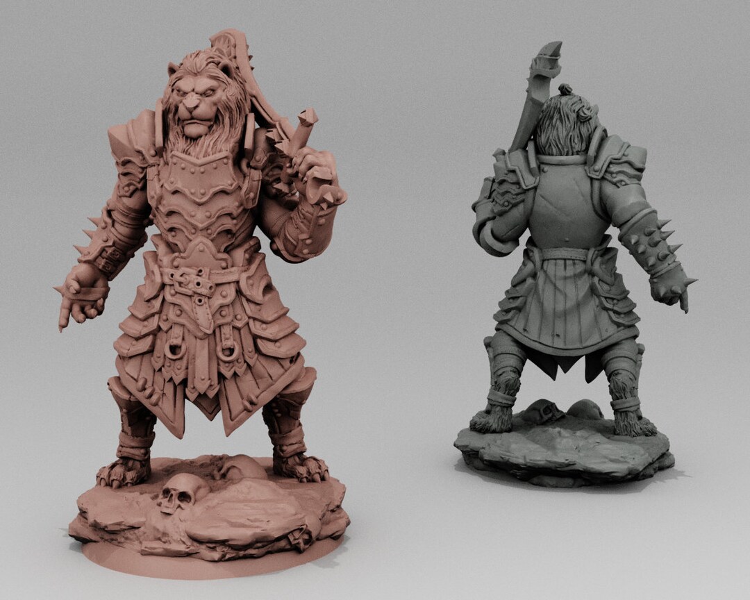 Leonin Knight Flesh of Gods D&D Pathfinder 32mm Character Miniature - Etsy