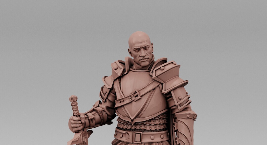Human Knight Lord Flesh of Gods D&D Pathfinder 32mm Character Miniature ...
