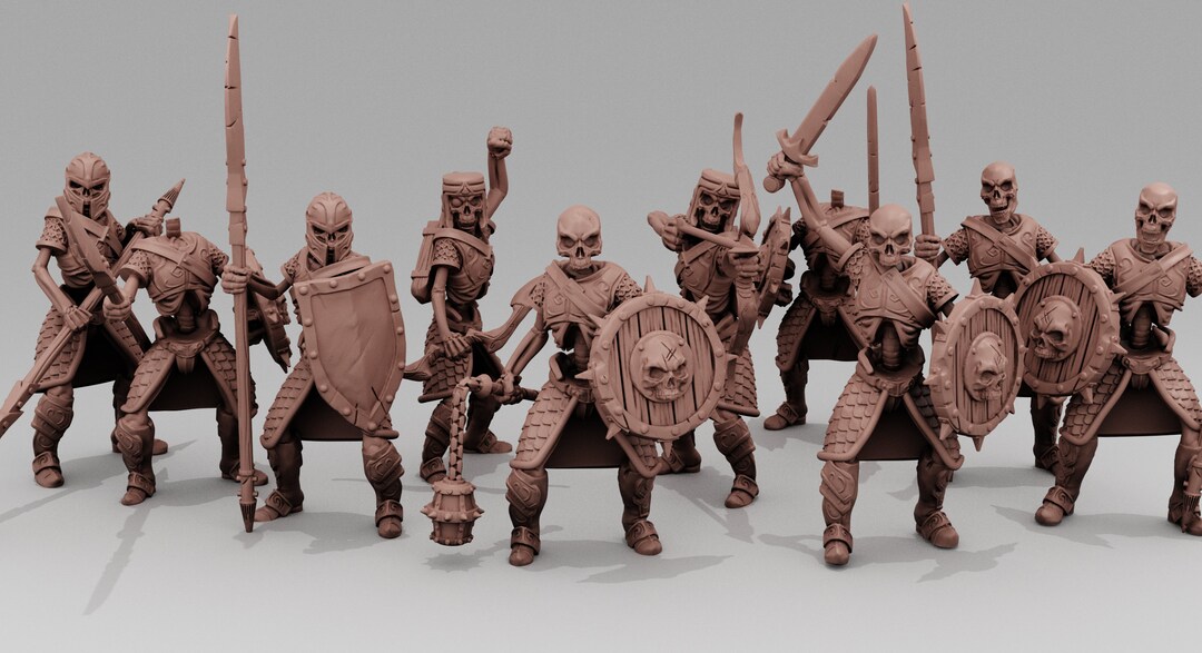 Crypt Tomb Skeletons D&D Pathfinder 28mm NPC Miniature by Tytantroll - Etsy