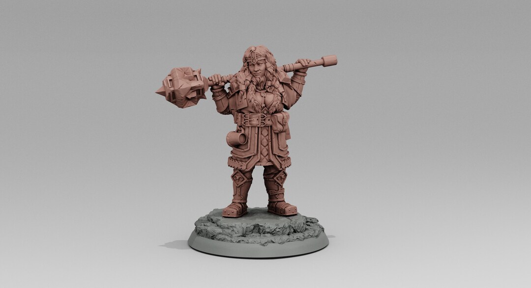 Dwarven Clan Warrior female Flesh of Gods D&D Pathfinder 32mm Character ...