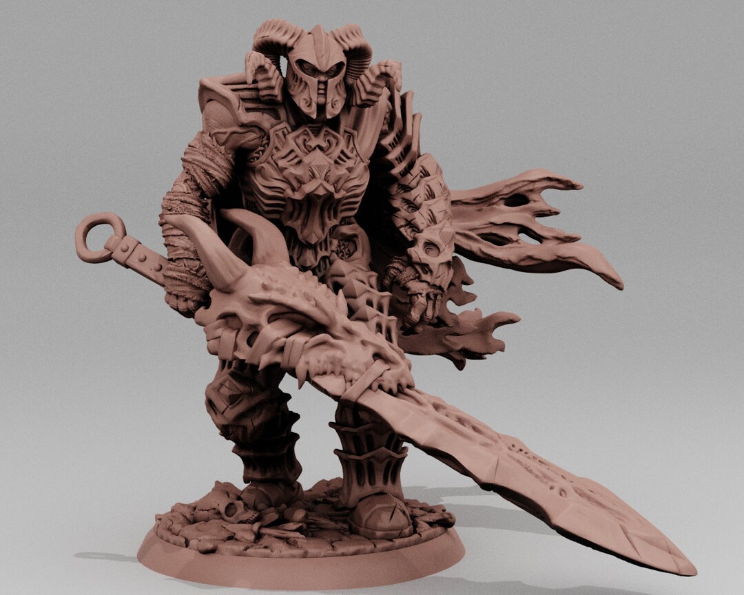 Cursed Dragon Knight Flesh of Gods D&D Pathfinder 32mm Character ...