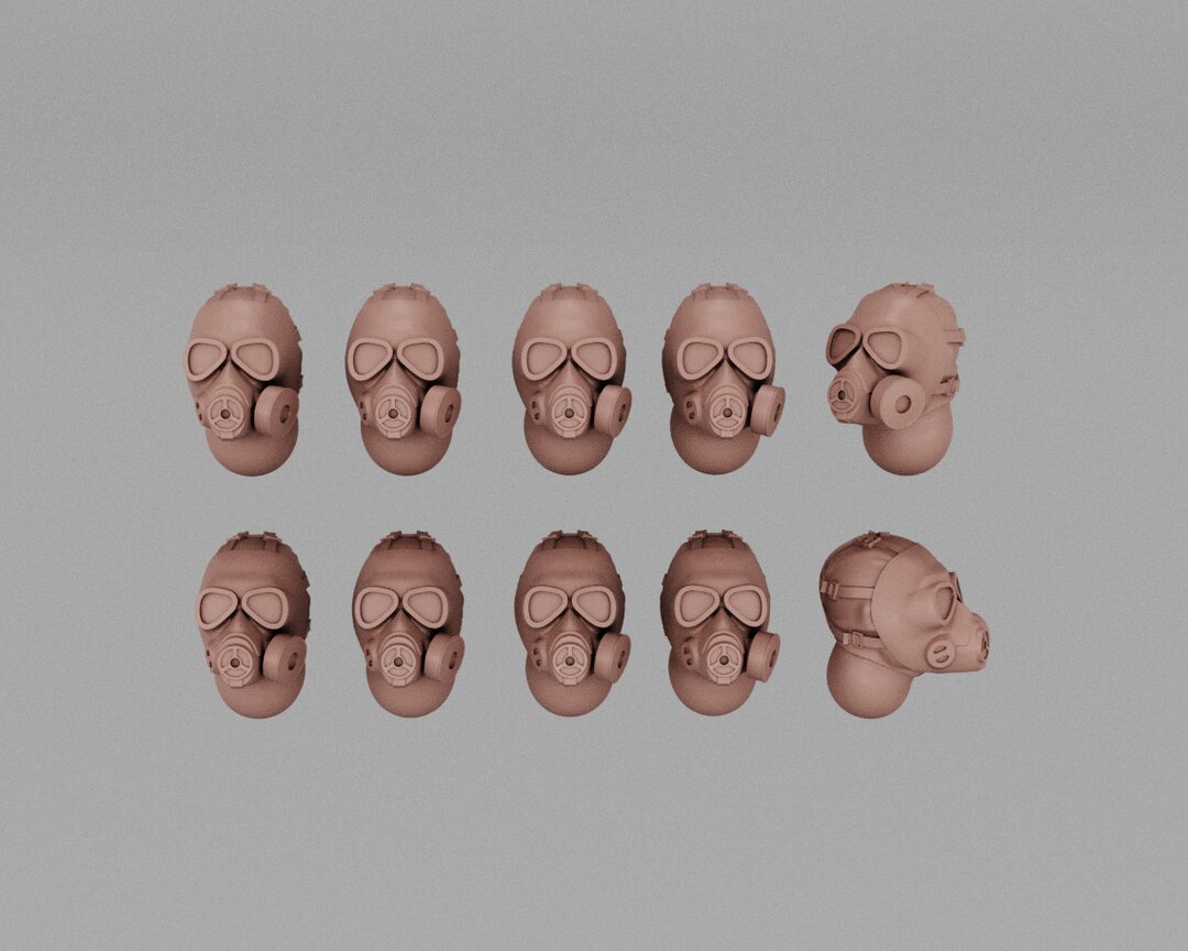 Soviet Style Gas Mask Head Kit Modern Military Tabletop Wargaming 28mm ...