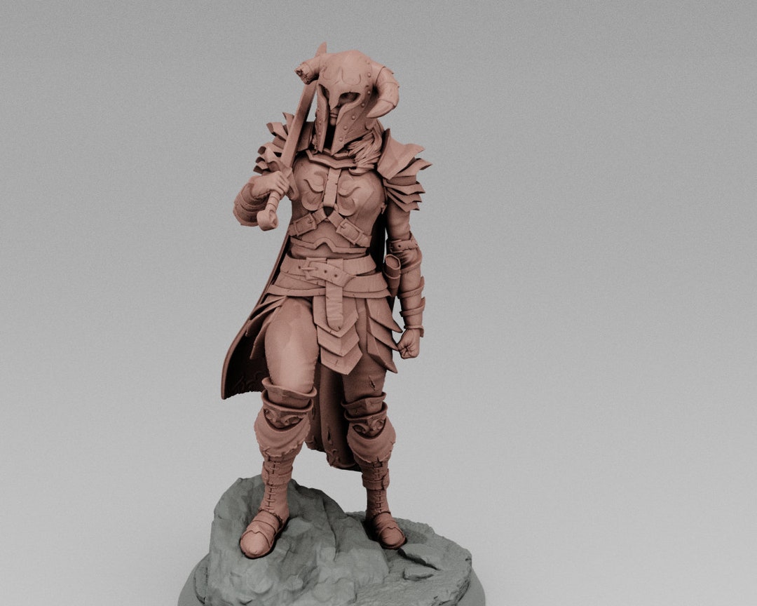 Dark Knight female Flesh of Gods D&D Pathfinder 28mm Character ...