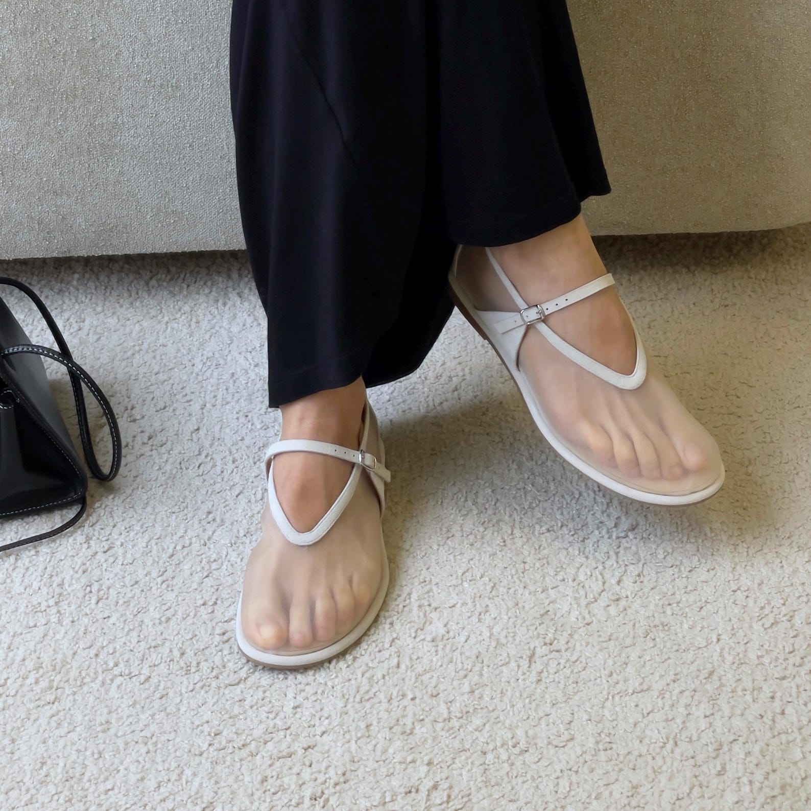 Red Mesh Flats With Anatomically Shaped Toe and V-cut Vamp, Fishnet ...