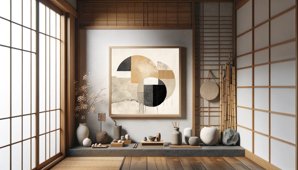 Japandi Wall Art Home Decor, Minimalist Wall Hanging, Modern ...
