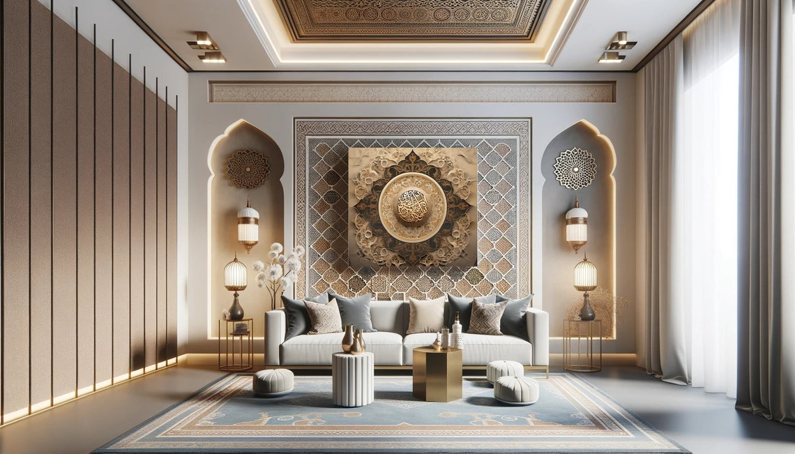 Stylish Islamic Wall Art, Elegant Arabic Script, Muslim Home Decor - Etsy