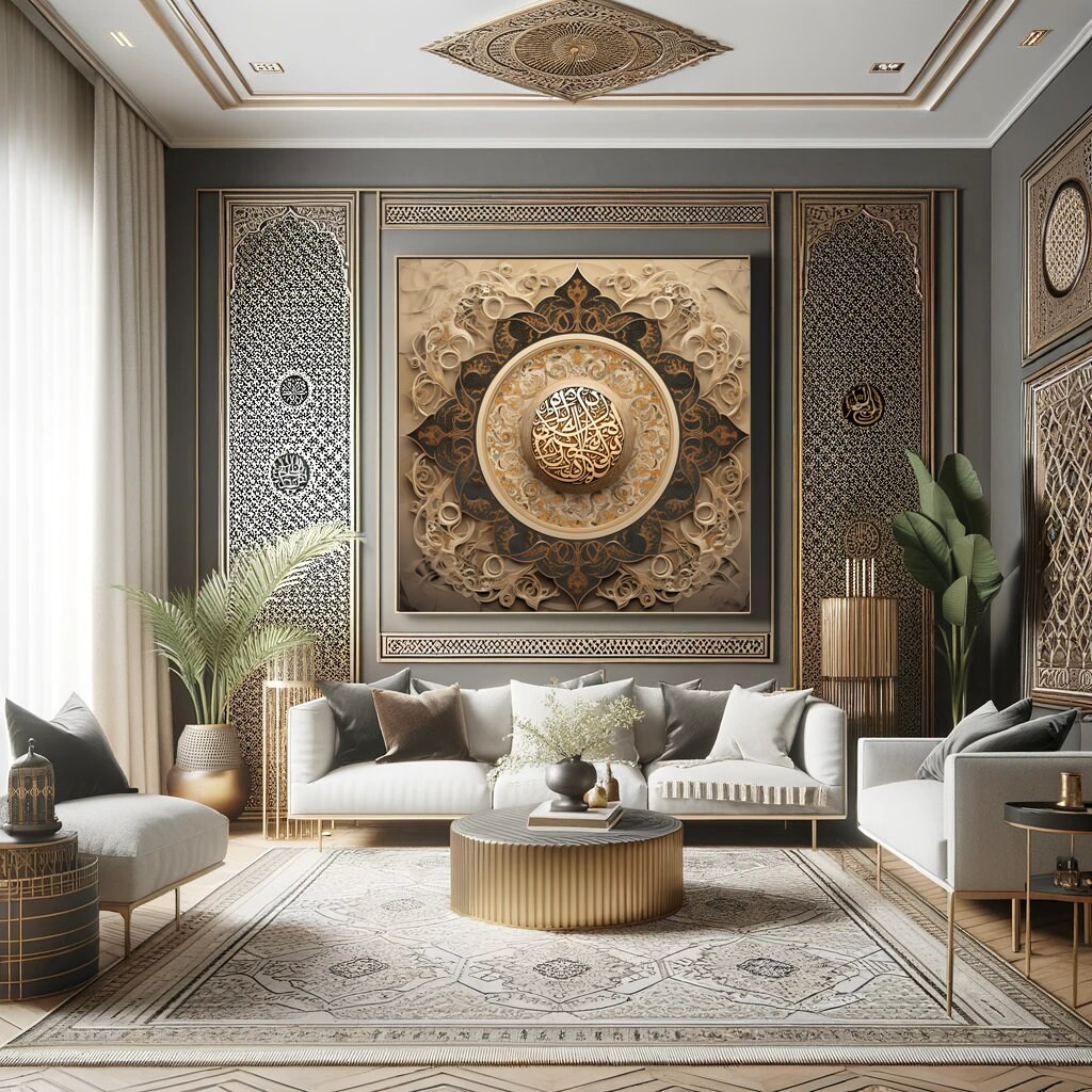 Stylish Islamic Wall Art, Elegant Arabic Script, Muslim Home Decor - Etsy