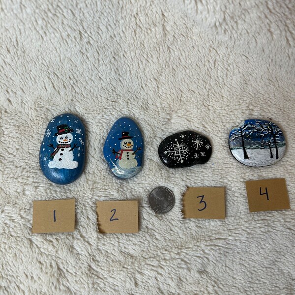 Snowman Rocks - Etsy