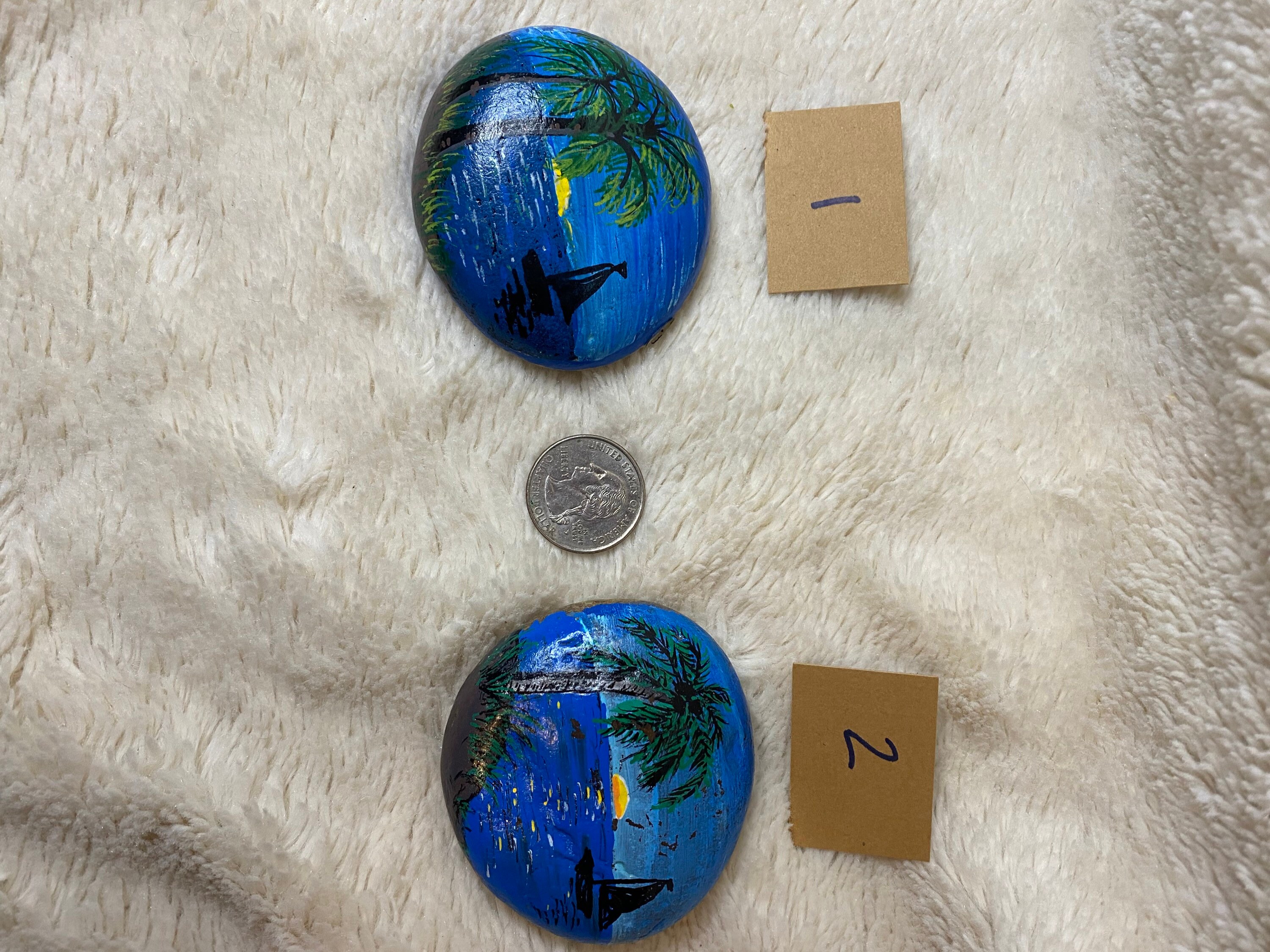 Beach Scene Painted Rocksummer Painted Rocksgarden Rock Decorunique ...