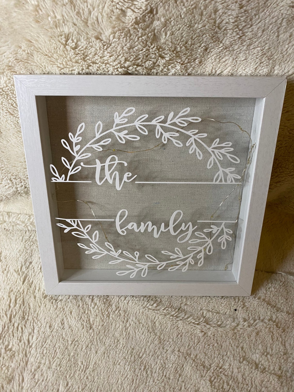 Personalized Family Name Lighted Shadow Box 9x9,-illuminated Decorative ...