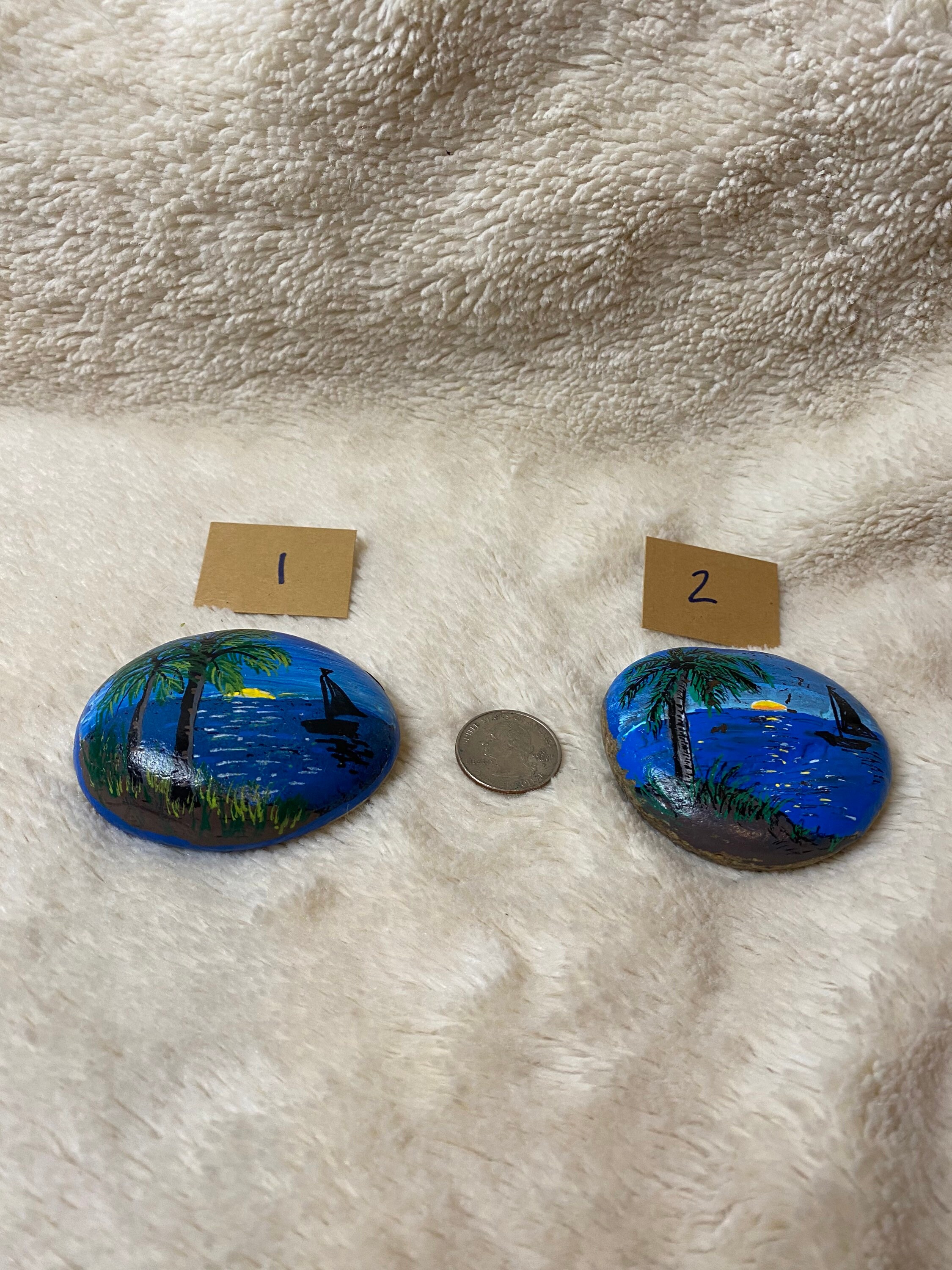 Beach Scene Painted Rock--summer Painted Rocks--garden Rock Decor ...