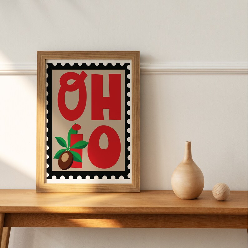 Ohio Stamp Poster, Digital Download Wall Art, Digital Prints, Art ...