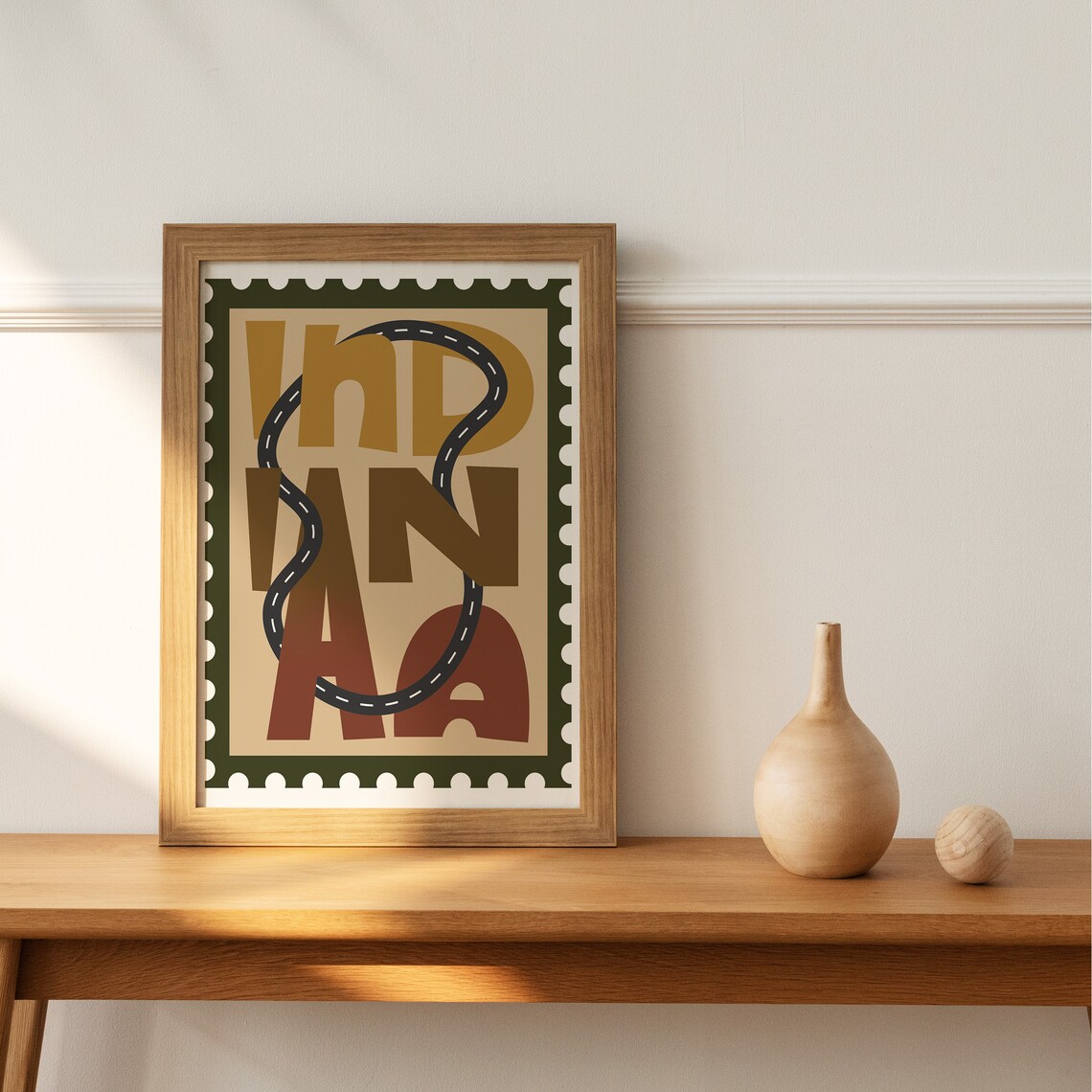 Indiana Stamp Poster, Digital Download Wall Art, Digital Prints, Art ...