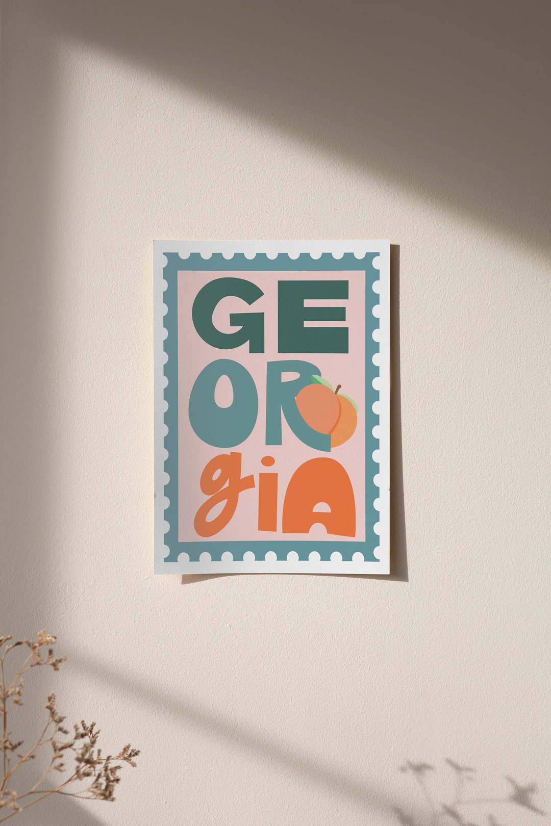 Georgia Stamp Poster, Digital Download Wall Art, Digital Prints, Art ...