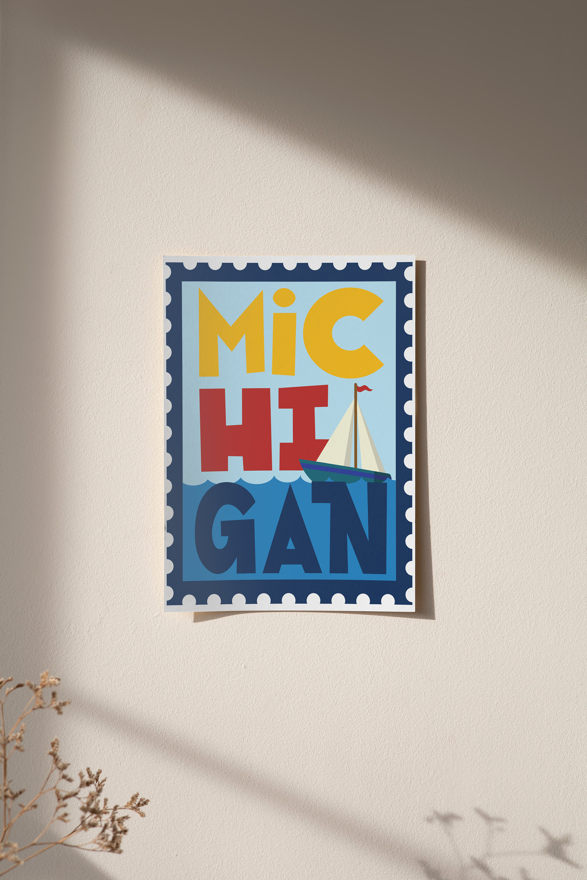 Michigan Stamp Poster, Digital Download Wall Art, Digital Prints, Art ...