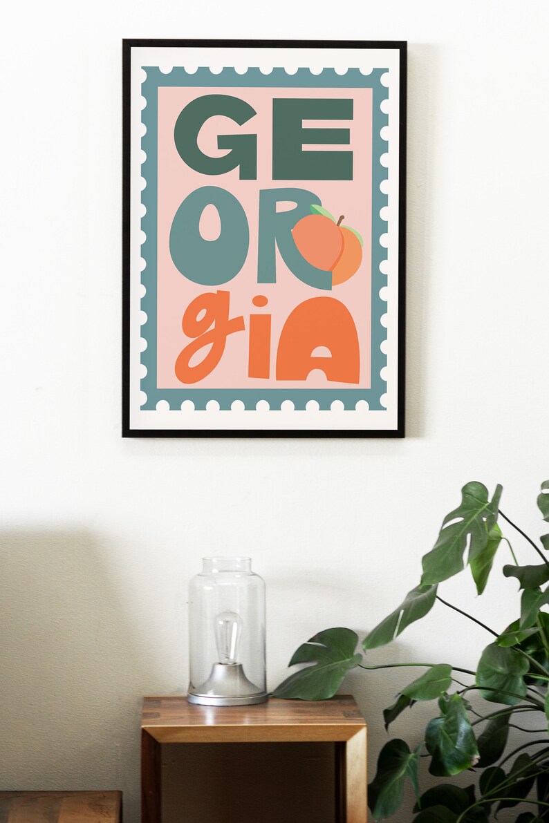 Georgia Stamp Poster, Digital Download Wall Art, Digital Prints, Art ...