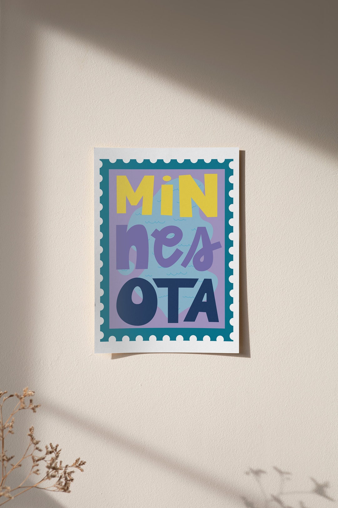 Minnesota Stamp Poster, Digital Download Wall Art, Digital Prints, Art ...