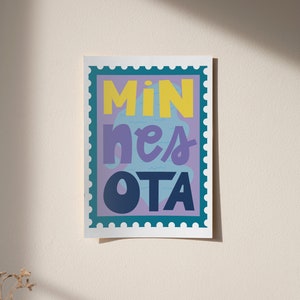 Minnesota Stamp Poster, Digital Download Wall Art, Digital Prints, Art ...