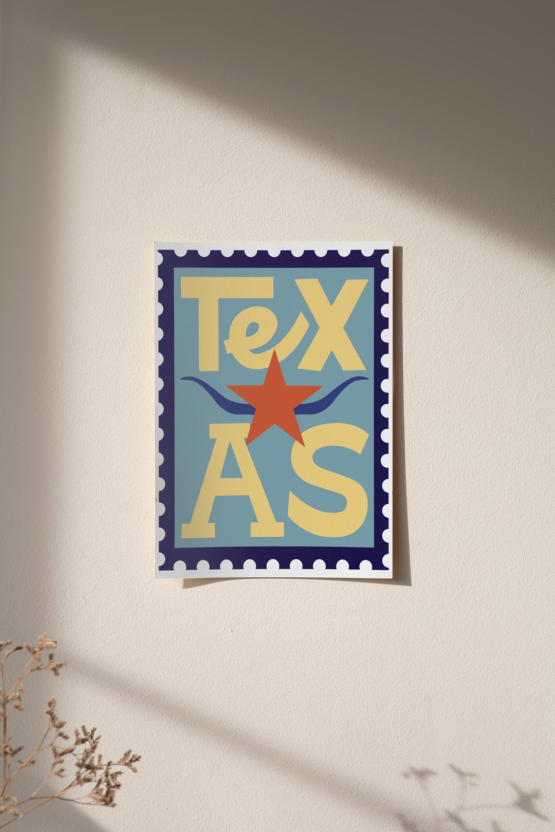 Texas Stamp Poster, Digital Download Wall Art, Digital Prints, Art ...