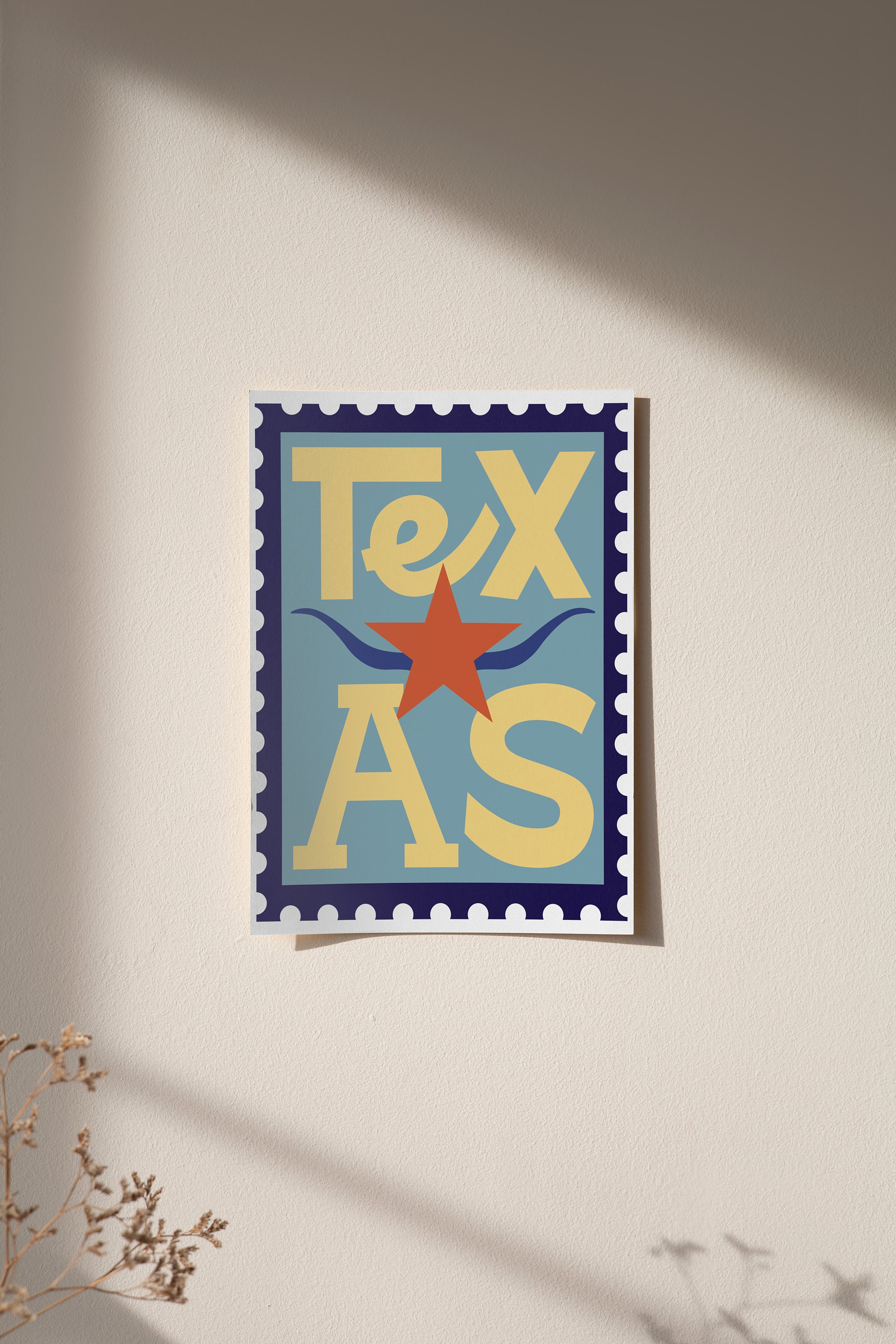 Texas Stamp Poster, Digital Download Wall Art, Digital Prints, Art ...