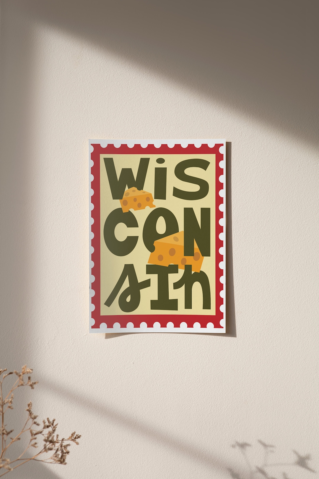 Wisconsin Stamp Poster, Digital Download Wall Art, Digital Prints, Art ...
