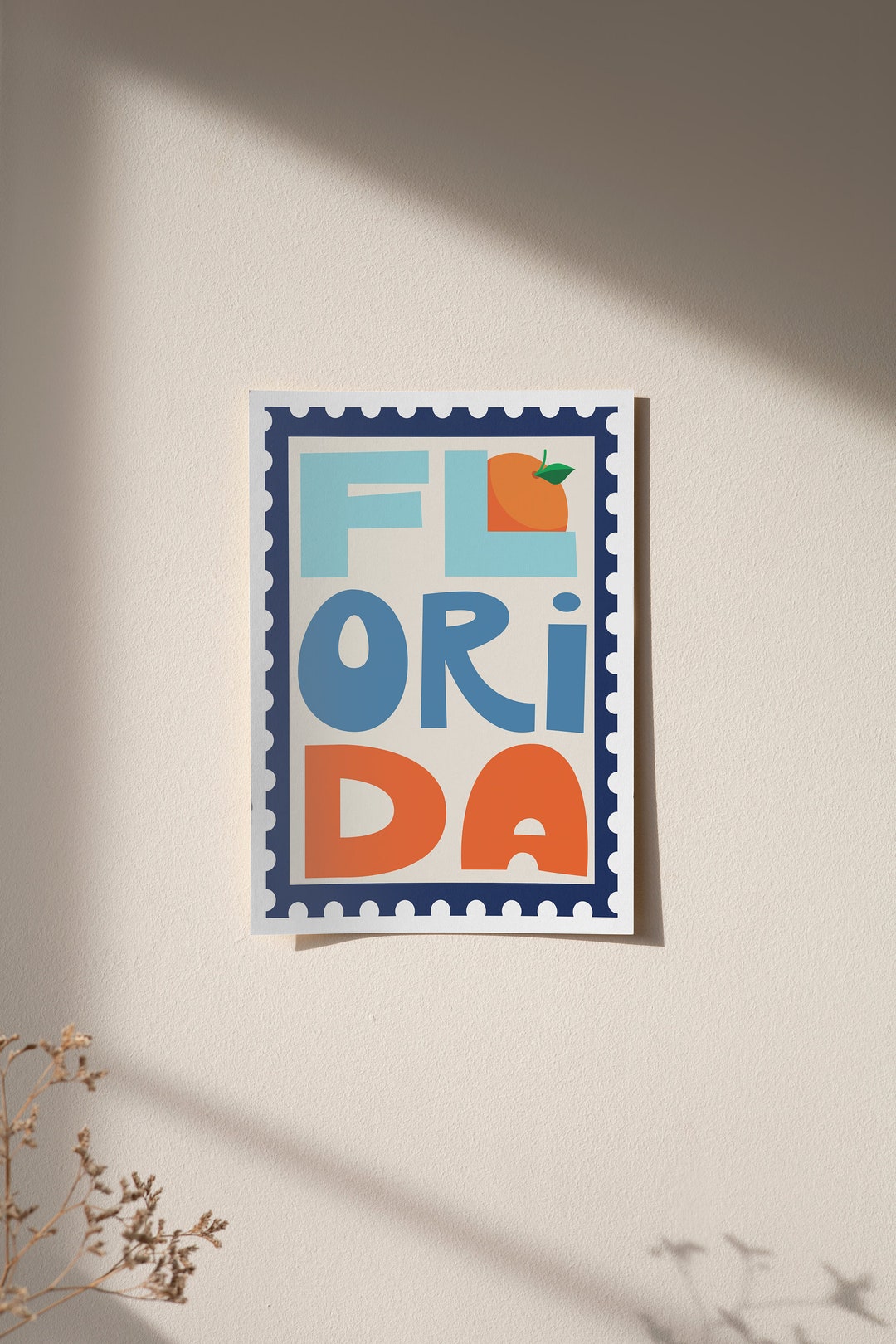 Florida Stamp Poster, Digital Download Wall Art, Digital Prints, Art ...