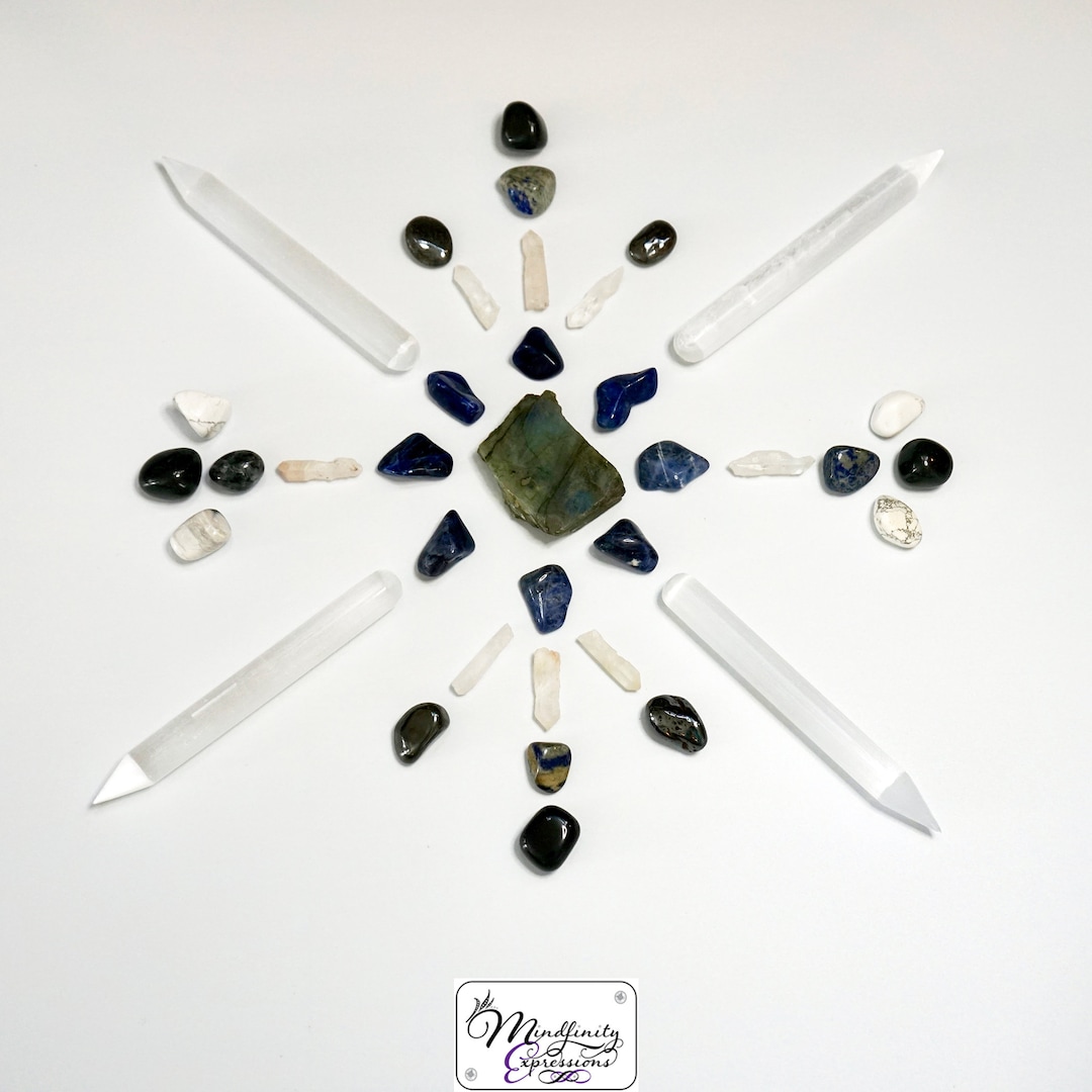 Crystal Grid Set Open Your Throat Chakra 1 - Etsy