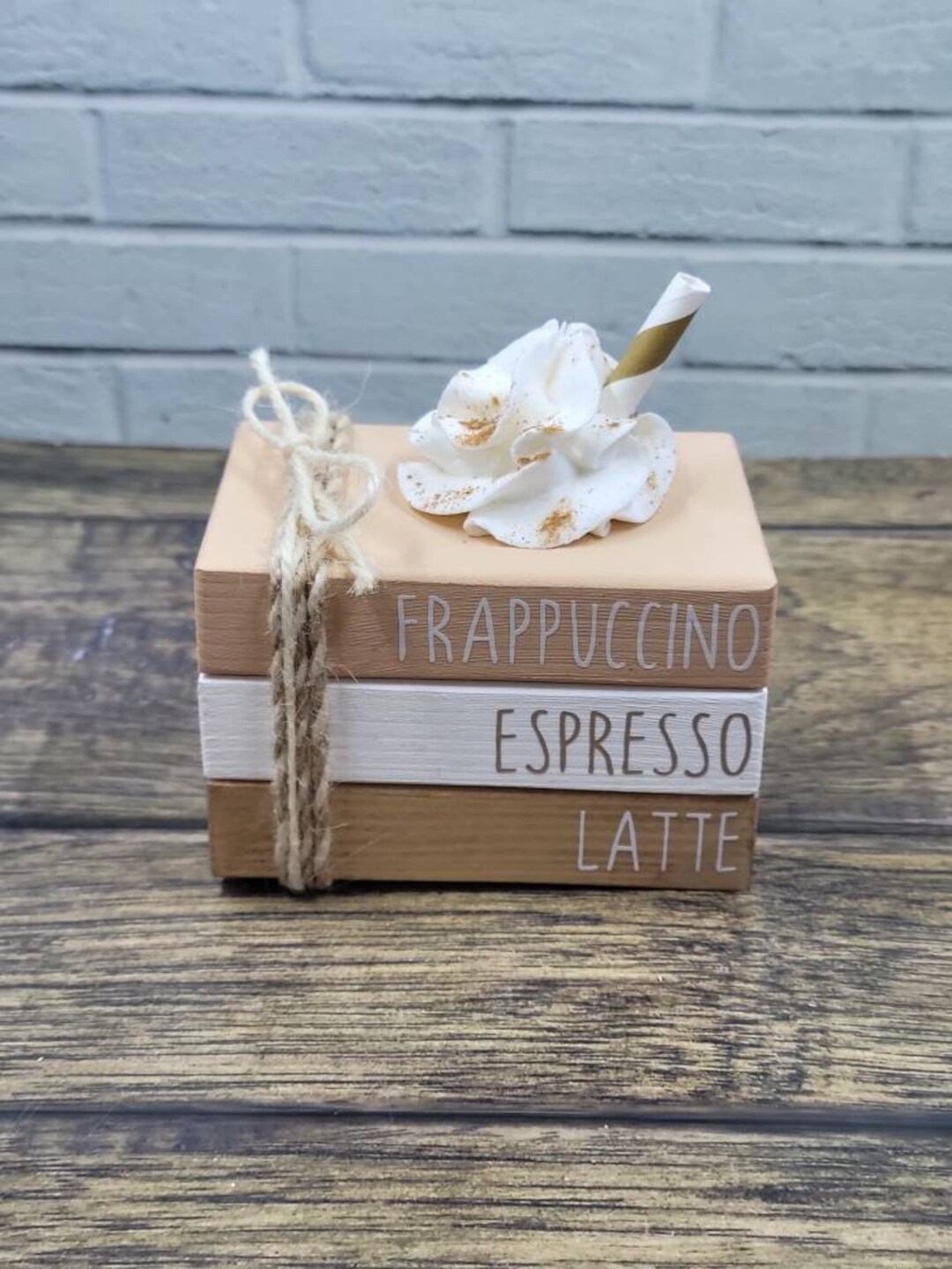 Coffee Mini Book Stack, Coffee Bar, Coffee Decor, Farmhouse Tiered Tray ...
