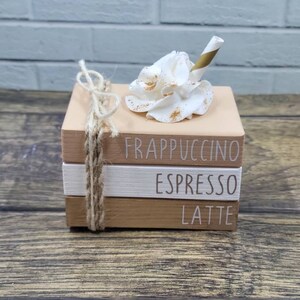 Coffee Mini Book Stack, Coffee Bar, Coffee Decor, Farmhouse Tiered Tray ...