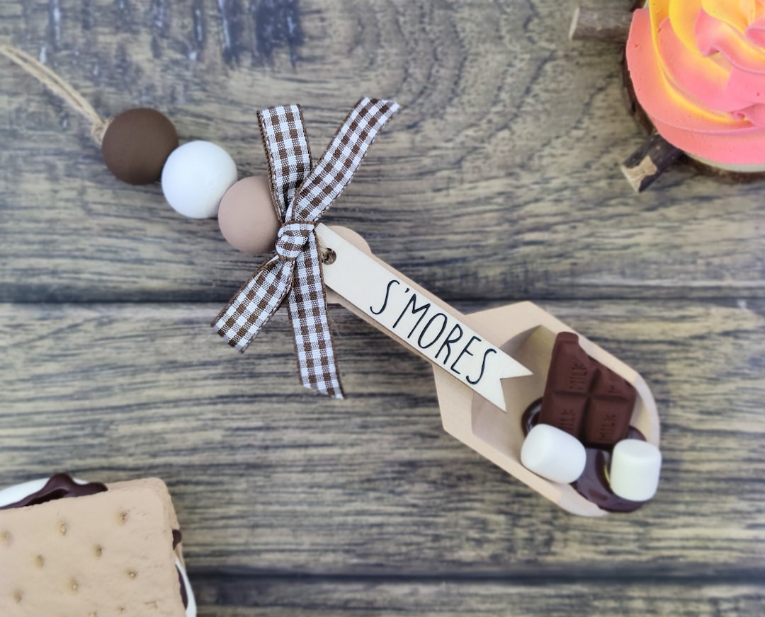 Wooden S'mores Scoop, Ice Cream Bar, Smore Tray, Wood Bead Garland for ...