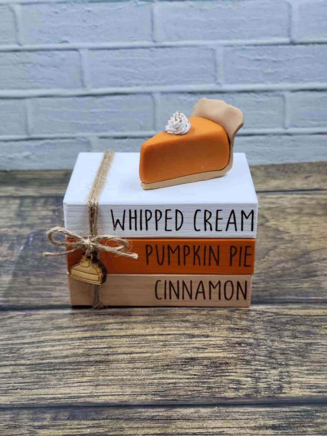 Pumpkin Pie Mini Book Stack, Fall Book Stack, Fall Decor, Fall Tiered ...