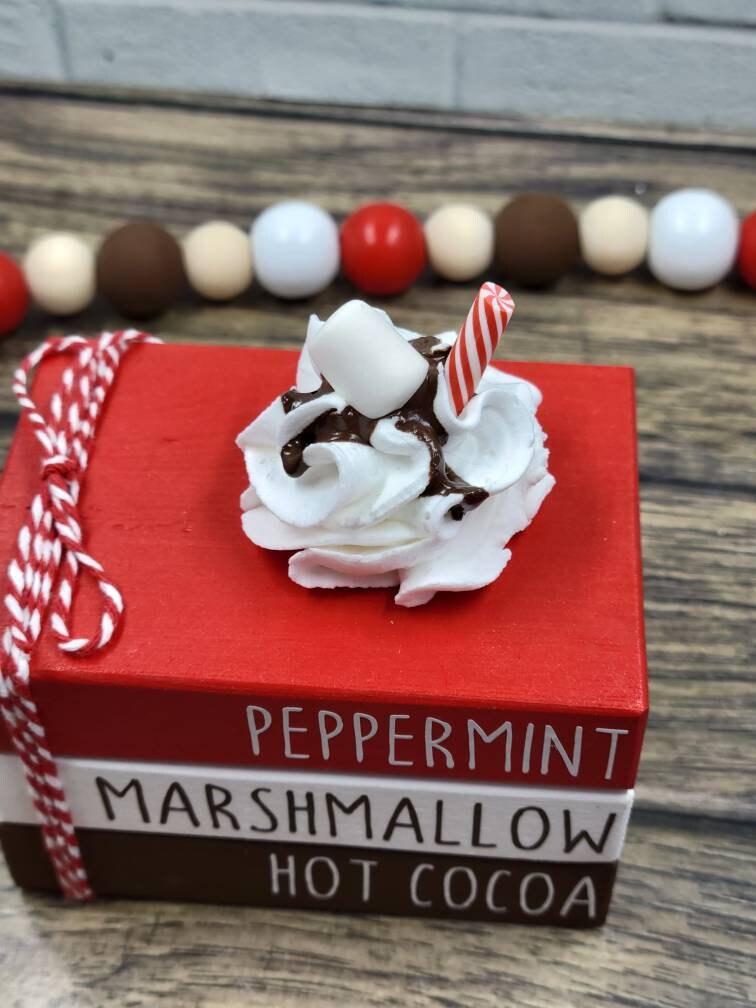 Hot Cocoa Mini Book Stack Hot Cocoa Bar Christmas Decor - Etsy